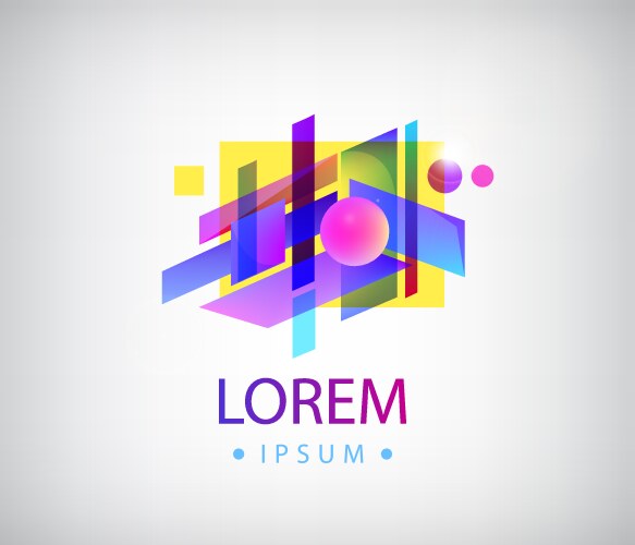 Logo design abstract geometric shapes background Vector Image