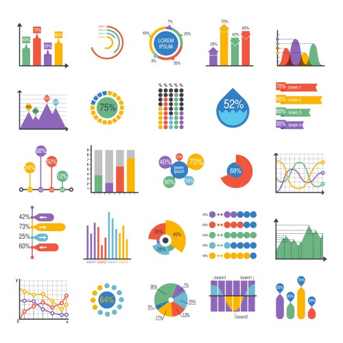 Business ratings graphs and charts Royalty Free Vector Image