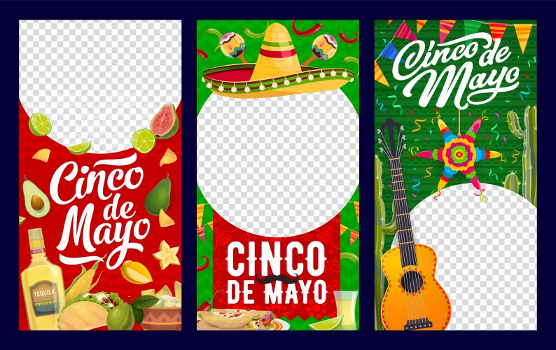 Cinco de mayo frame mexican holiday border Vector Image