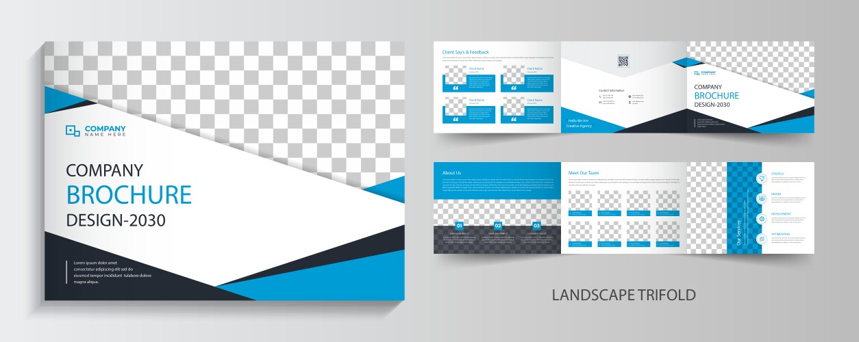 Company profile trifold brochure landscape Vector Image