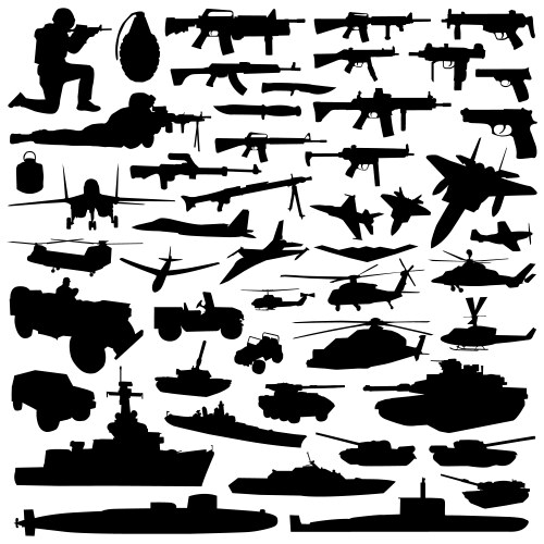 Military collection Royalty Free Vector Image - VectorStock
