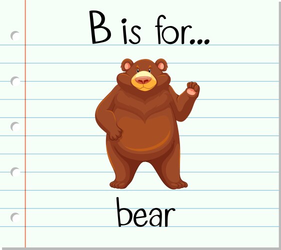 Flashcard letter t is for teddy bear Royalty Free Vector