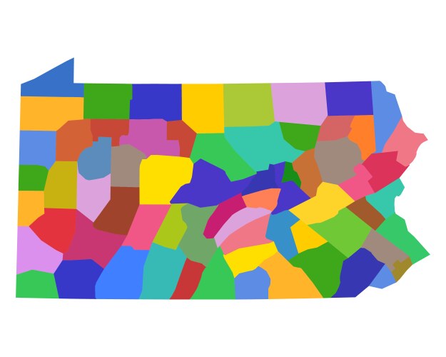 Pennsylvania County Map Vector Images (over 550)