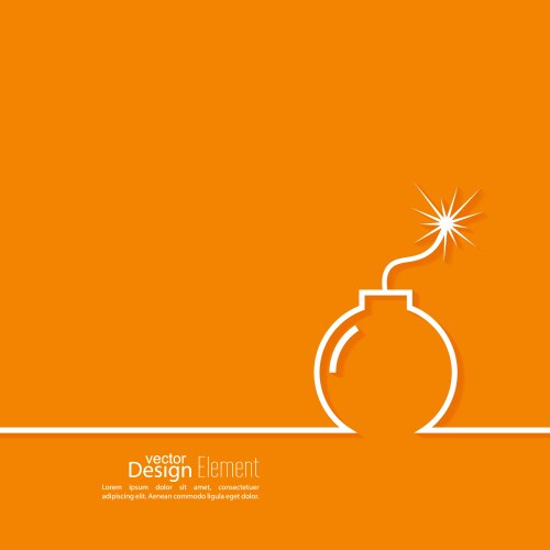 Round bomb character smiling with closed eyes Vector Image