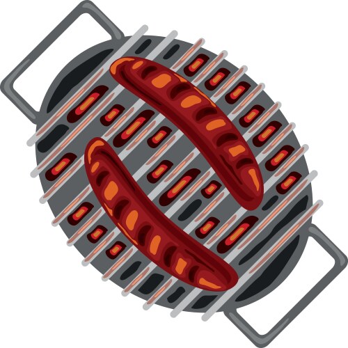 Bbq grill with fire Royalty Free Vector Image - VectorStock
