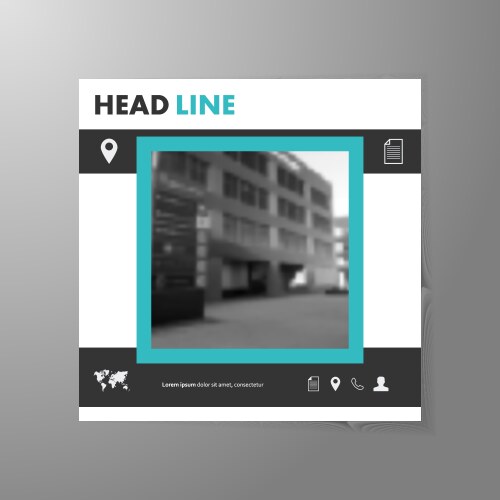 Blue geometry brochure design template Royalty Free Vector