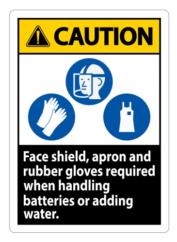 Emergency sign face shield apron and rubber Vector Image