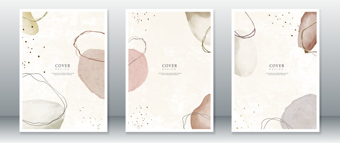 Cover page design with watercolor painting Vector Image