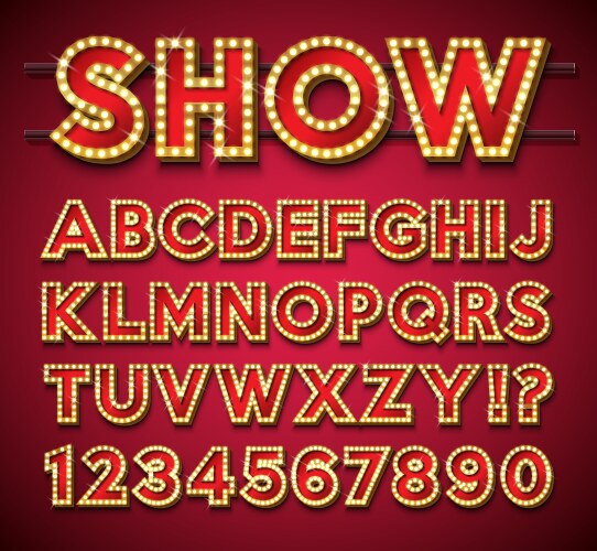 80s retro font disco style alphabet and numbers Vector Image