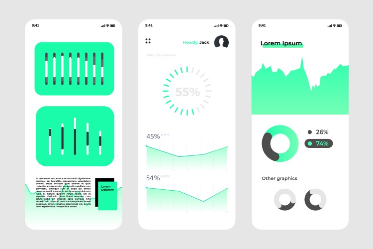 Banking app ui kit prototype design mobile Vector Image