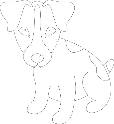 Jack Russell Terrier Dog Coloring Page For Kids Vector Image