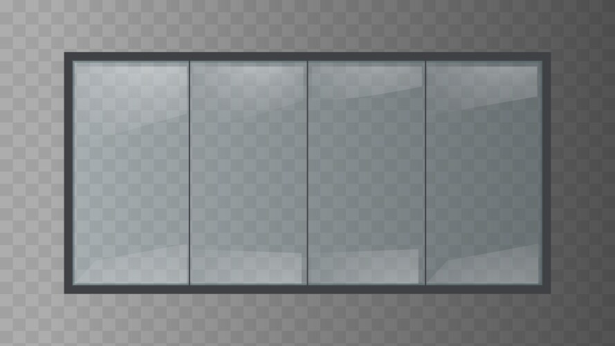 A realistic big black window front view Royalty Free Vector