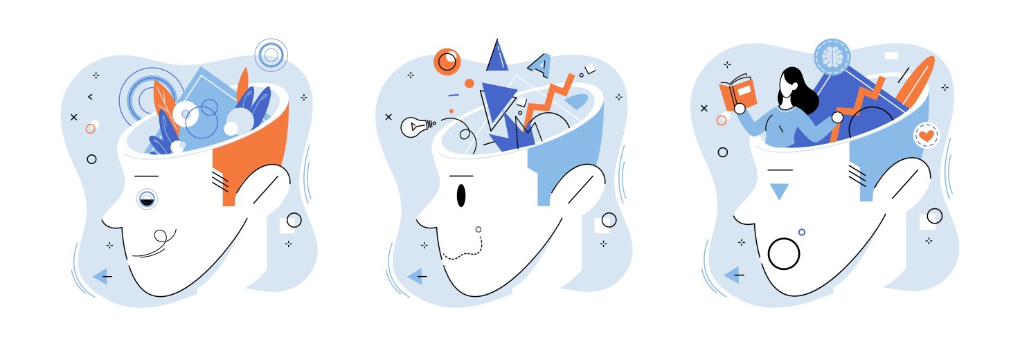 Abstract thinking expands our Royalty Free Vector Image