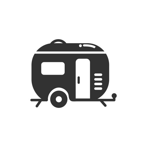 Camper trailer icon isolate on white Royalty Free Vector