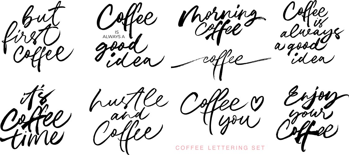 Calligraphy lettering script font a set hand Vector Image