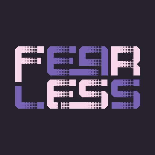 Fearless - slogan typography with camouflage Vector Image