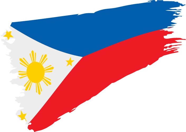Philippines flag Royalty Free Vector Image - VectorStock