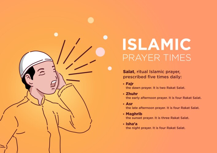 Ritual islamic prayer time Royalty Free Vector Image