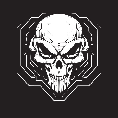 Hooded skull hacker logo concept Royalty Free Vector Image