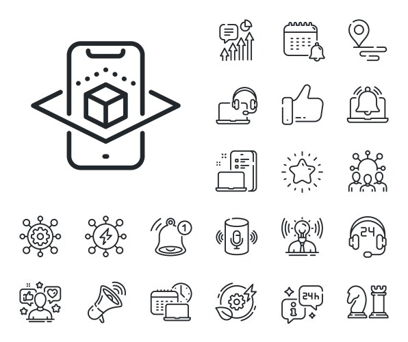Augmented reality line icon vr simulation sign Vector Image Augmented reality line icon vr simulation sign Vector Image