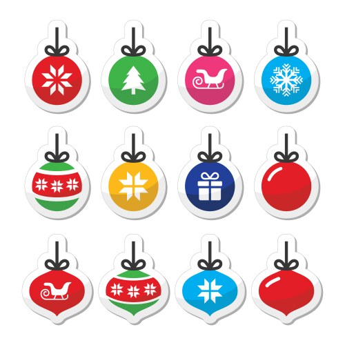 Christmas stickers set Royalty Free Vector Image