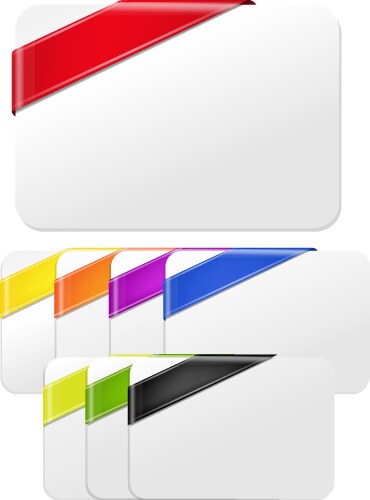 Red realistic hanging title ribbon Royalty Free Vector Image