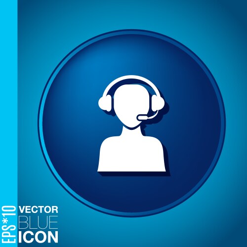 Square icon customer support Royalty Free Vector Image