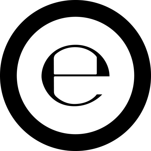 Estimated sign e mark symbol icon outline set Vector Image