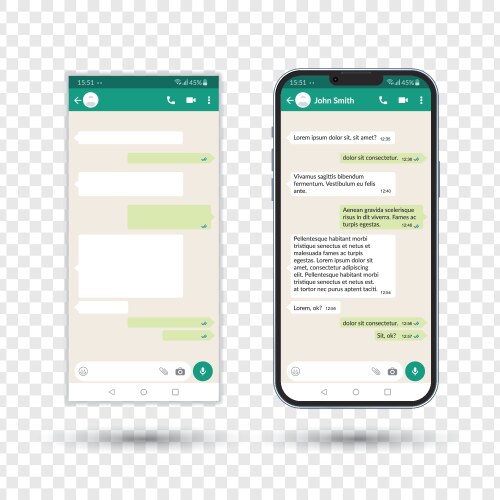 Messenger ui template social communication app Vector Image