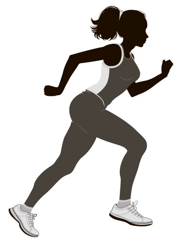 Running woman abstract silhouette sports uniform Vector Image