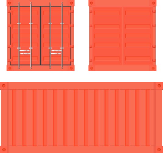 Red shipping container front view Royalty Free Vector Image