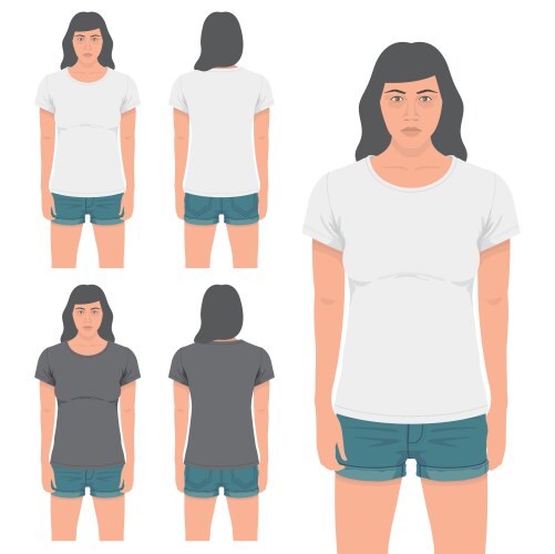 Women T-Shirt Template Vector Images (over 4,900)