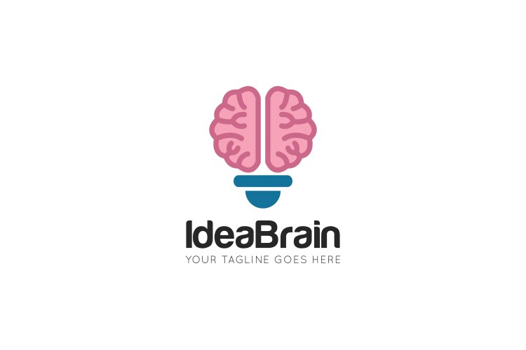 Mind technology blue brain logo Royalty Free Vector Image