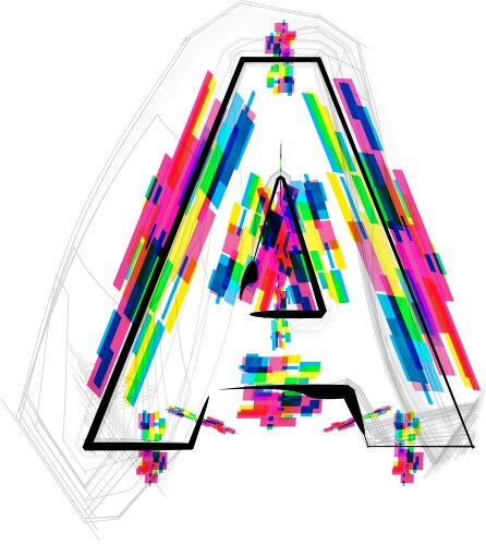 Colorful font letter s Royalty Free Vector Image