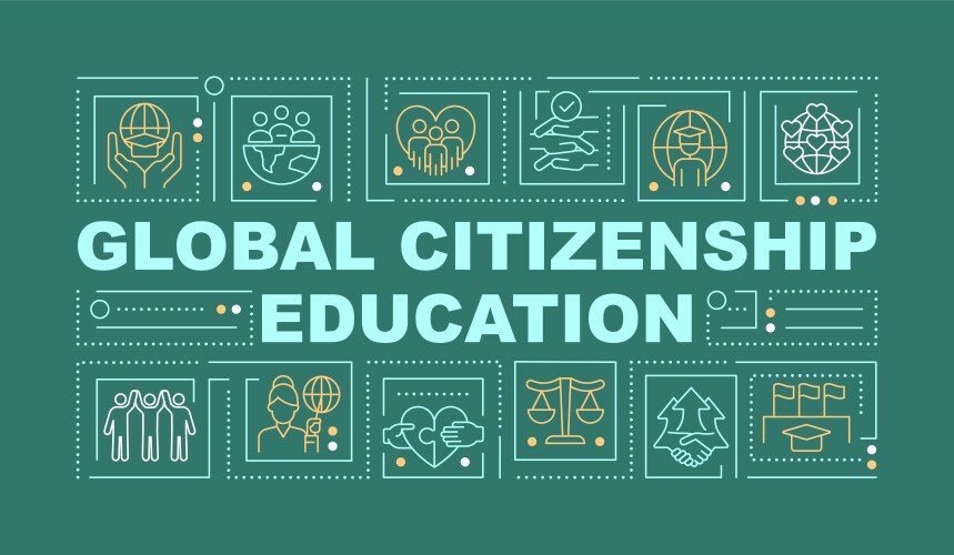 Global citizenship concept icons set Royalty Free Vector