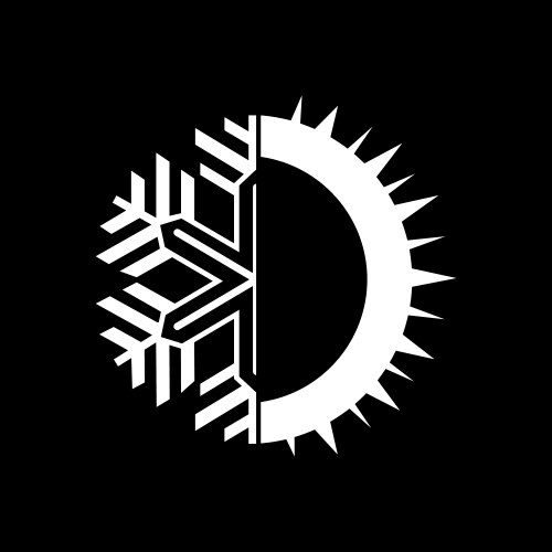 Gear hot and cold round sign logo temperature Vector Image