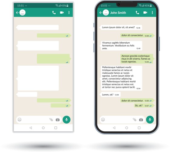 Messenger ui template social communication app Vector Image