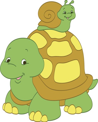 Snail animal colored cartoon Royalty Free Vector Image