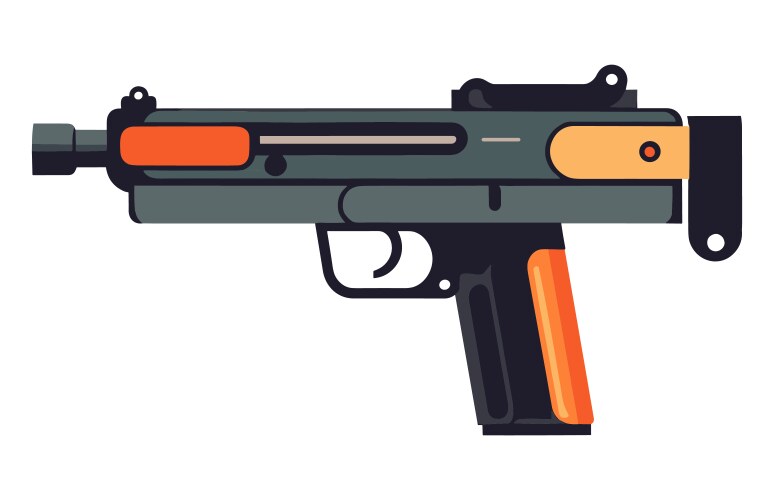 Submachine gun machine hand weapons Royalty Free Vector