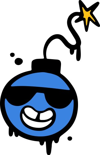 Bright graffiti bomb with wick as street wall Vector Image