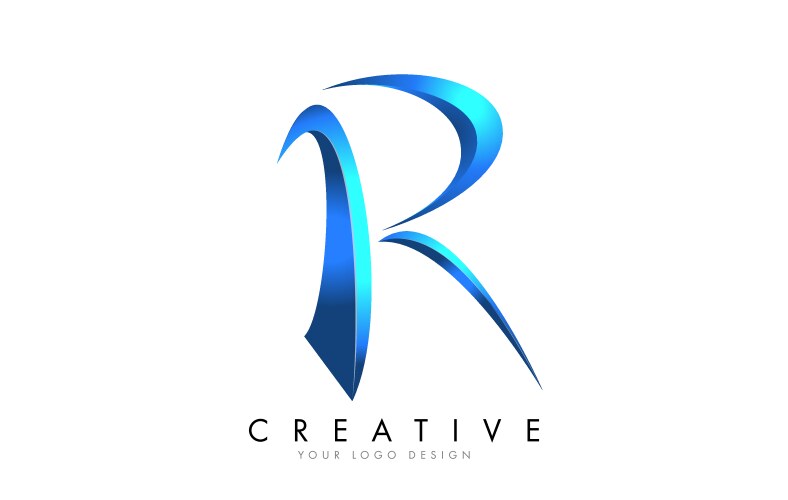Lr modern letter logo design with swoosh Vector Image