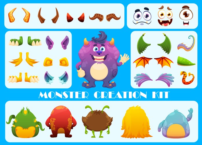 Monster creation kit cartoon character constructor Monster creation kit cartoon character constructor