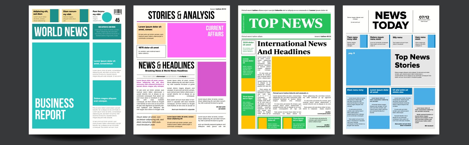Tabloid newspaper design template images Vector Image