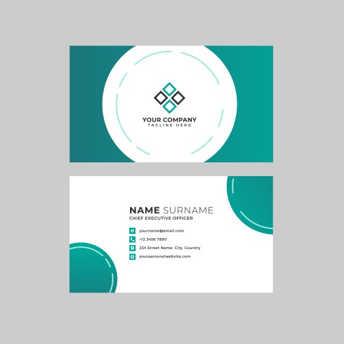 Professional two sided business card template Vector Image