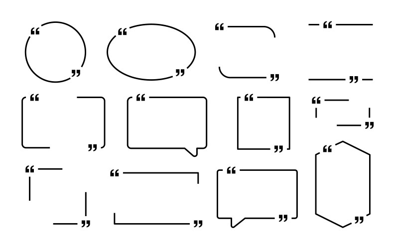 Quote box frame big set texting boxes Royalty Free Vector