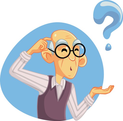 Confused man having many questions cartoon Vector Image