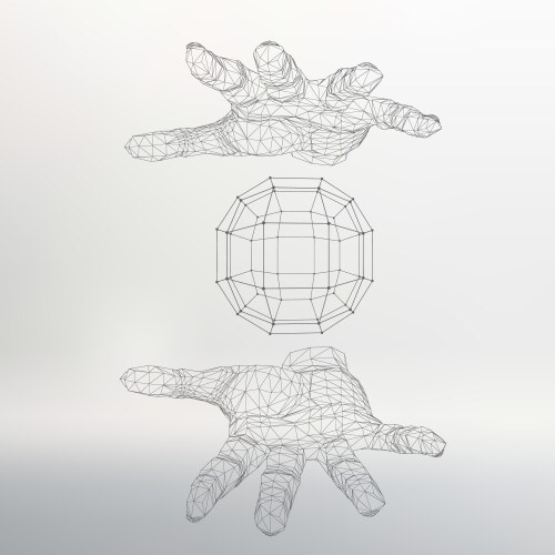 Ball on the arm hand holding a sphere Royalty Free Vector