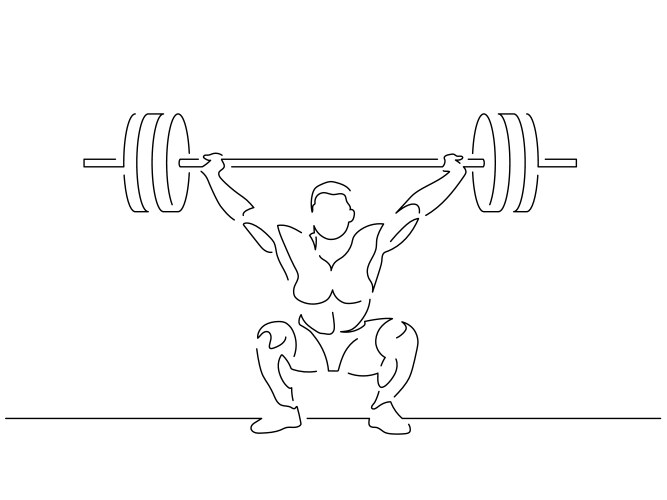 Bodybuilding isolated line drawing Royalty Free Vector Image