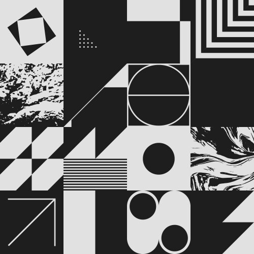 Brutalist pattern geometric artwork design Vector Image
