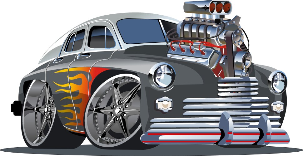 Cartoon retro hotrod Royalty Free Vector Image